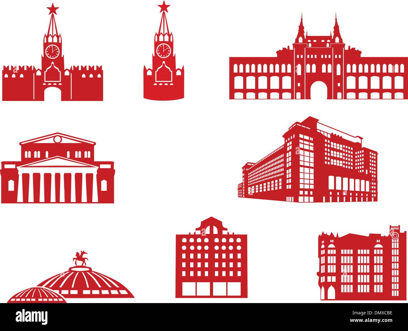 Moscow Buildings Icons Stock Vector Image & Art - Alamy