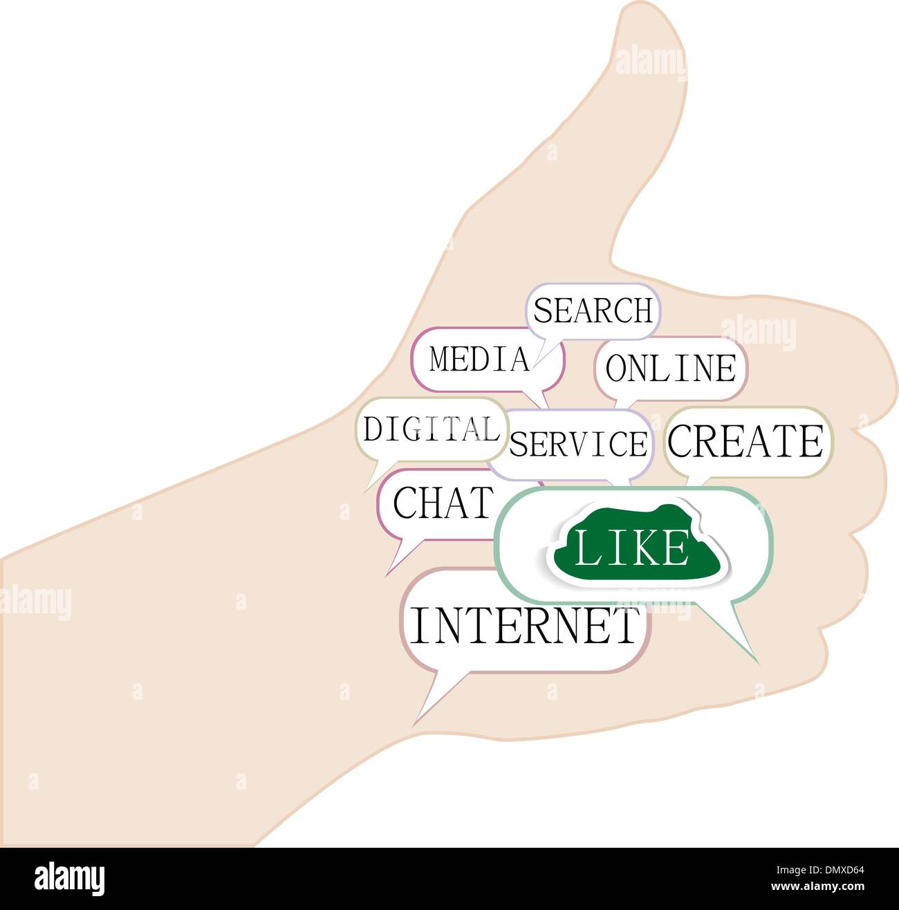 Thumbs up symbol text keywords hi-res stock photography and images - Alamy