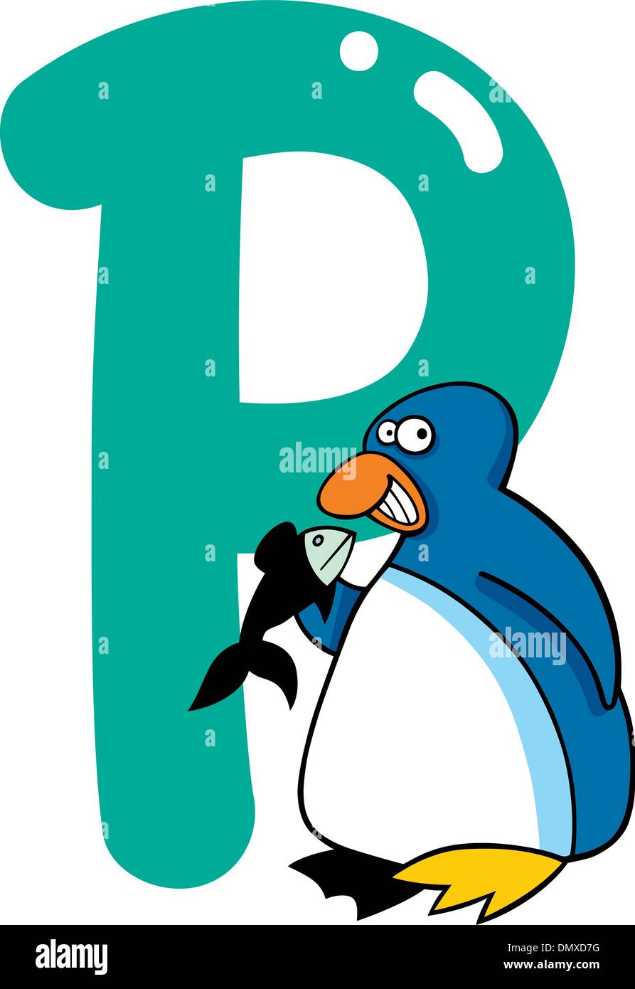 Cartoon illustration letter penguin Stock Vector Images - Alamy