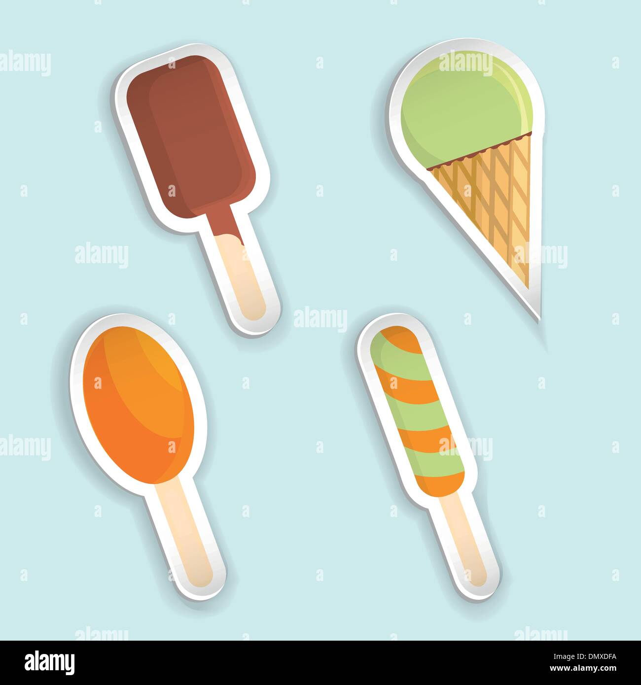 Set of ice-cream paper stickers Stock Vector Image & Art - Alamy