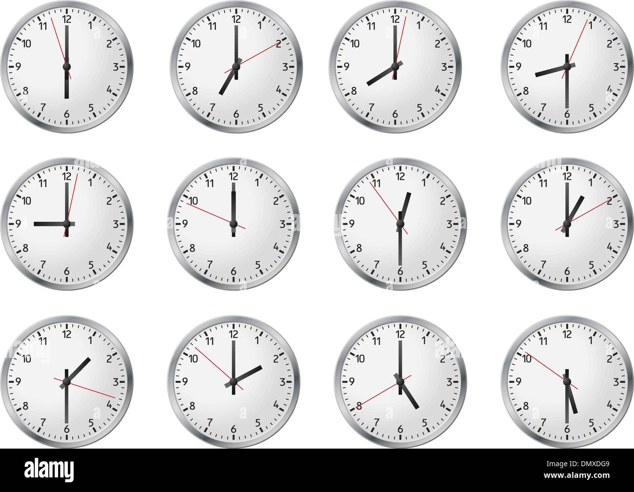 Set of clock Stock Vector Image & Art - Alamy