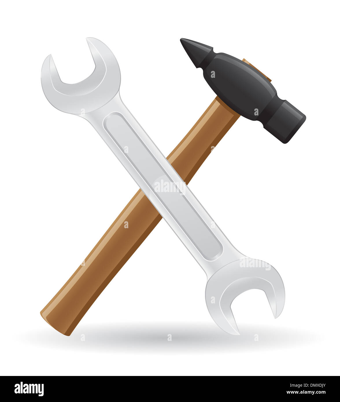 tools hammer and spanner icons illustration isolated on white ...