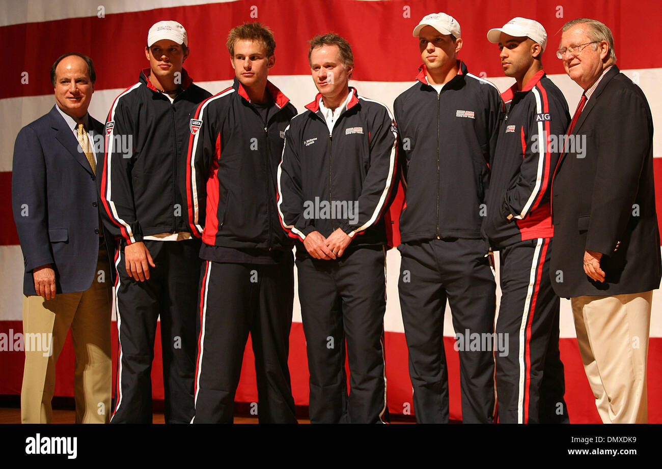 Feb 10, 2006; Miramar, CA, USA; The Davis Cup team at the official draw ...