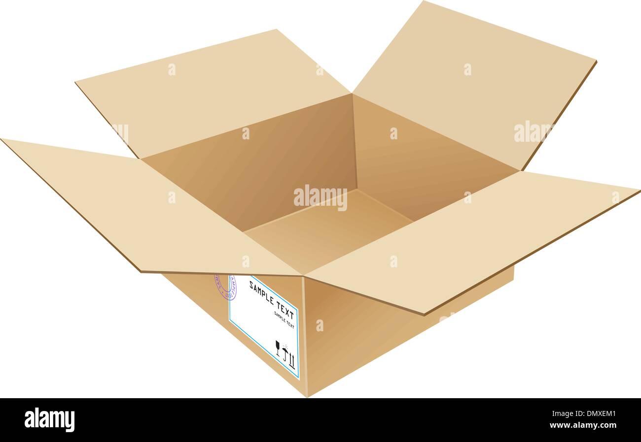 Foam white cardboard package box Stock Vector Images - Alamy