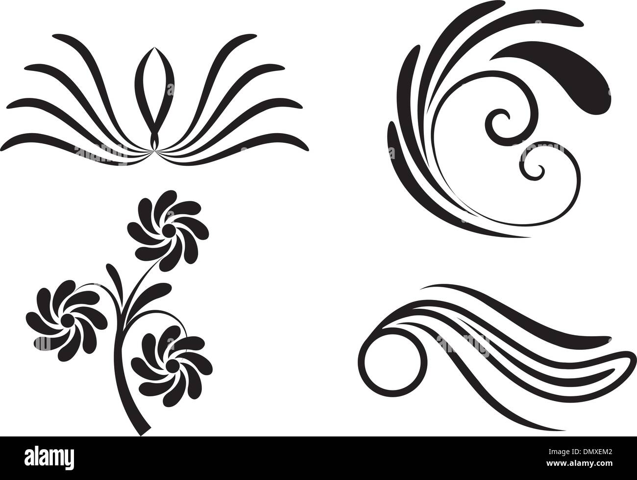 Floral vines pattern Cut Out Stock Images & Pictures - Alamy