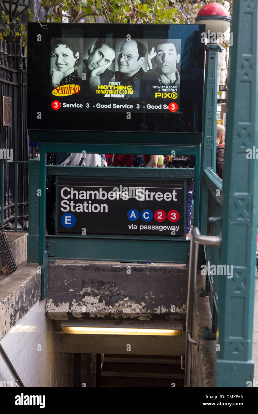 Chambers street subway new york hi-res stock photography and images - Alamy