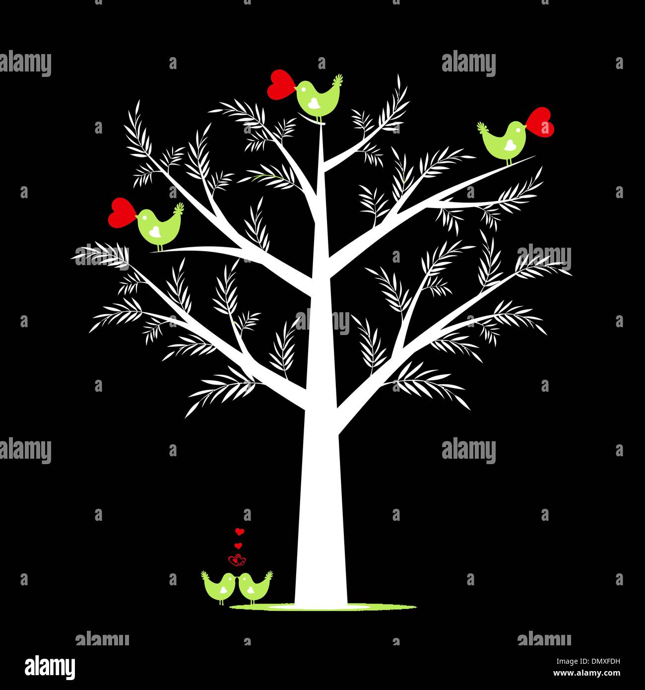 Valentine tree Stock Vector Images - Alamy
