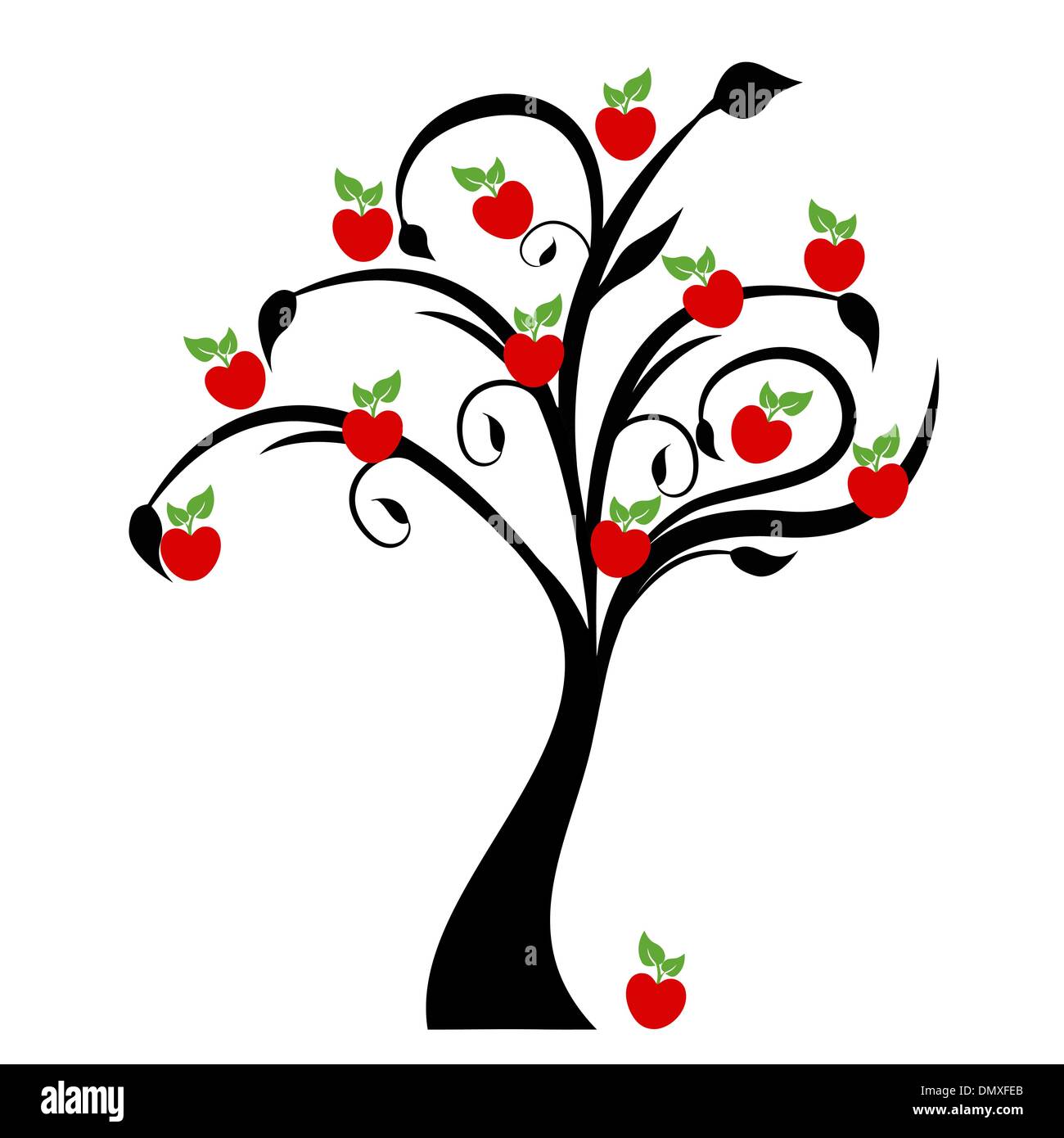Apple tree winter shape Stock Vector Images - Alamy