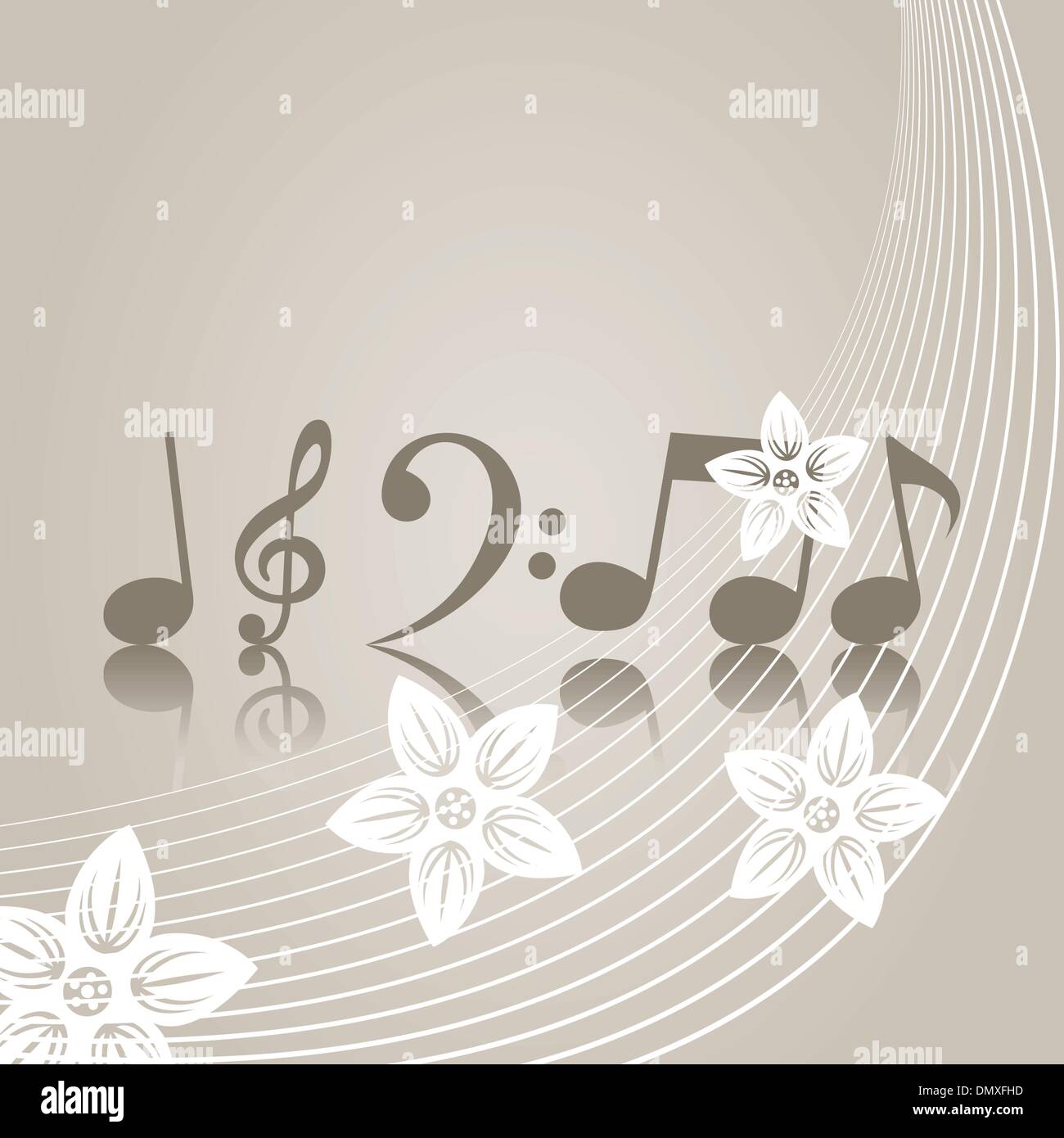 Music note flower Stock Vector Images - Alamy