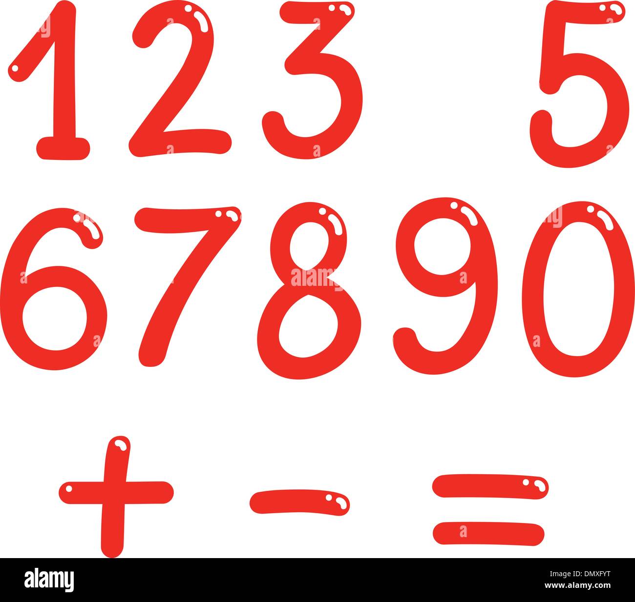Numbers and symbols set vector red Stock Vector Images - Alamy