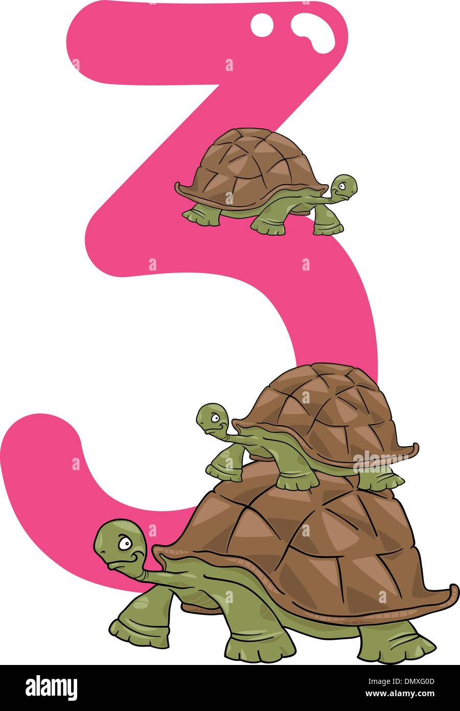 number three and 3 turtles Stock Vector Image & Art - Alamy