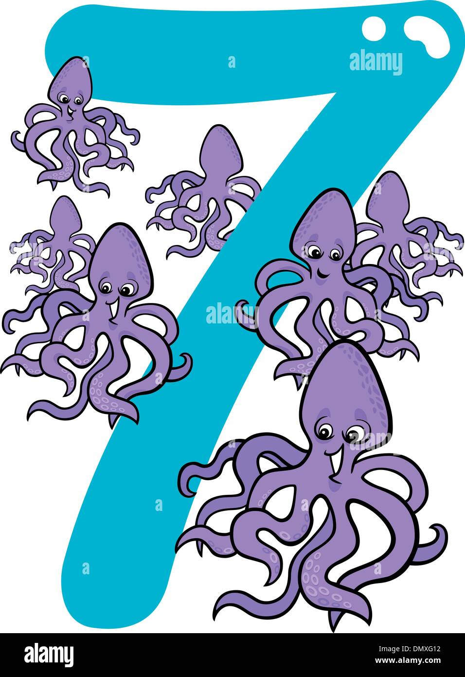 number seven and 7 octopuses Stock Vector Image & Art - Alamy