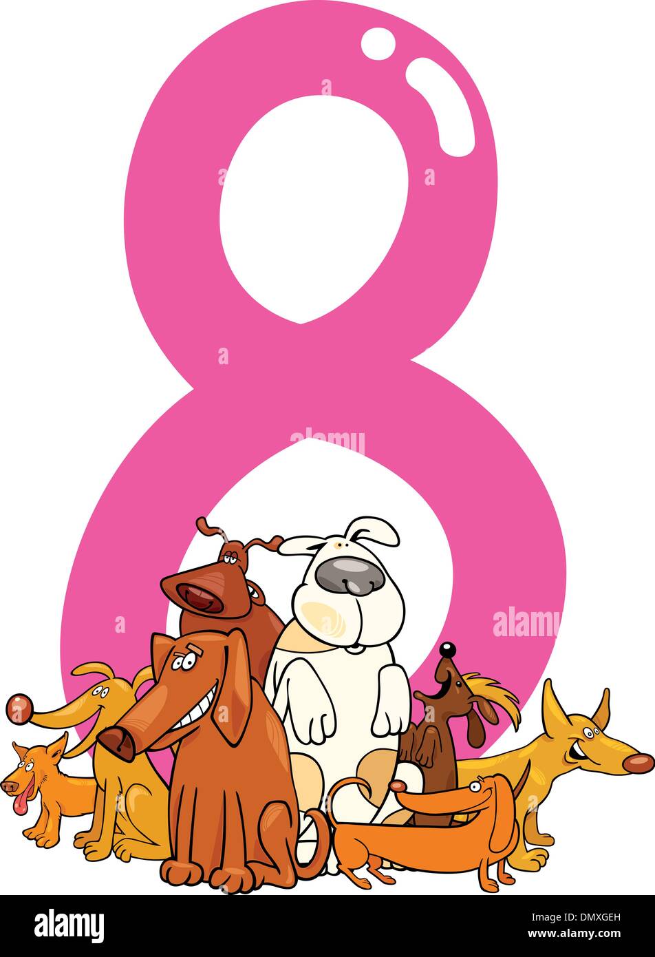 number eight and 8 dogs Stock Vector Image & Art - Alamy