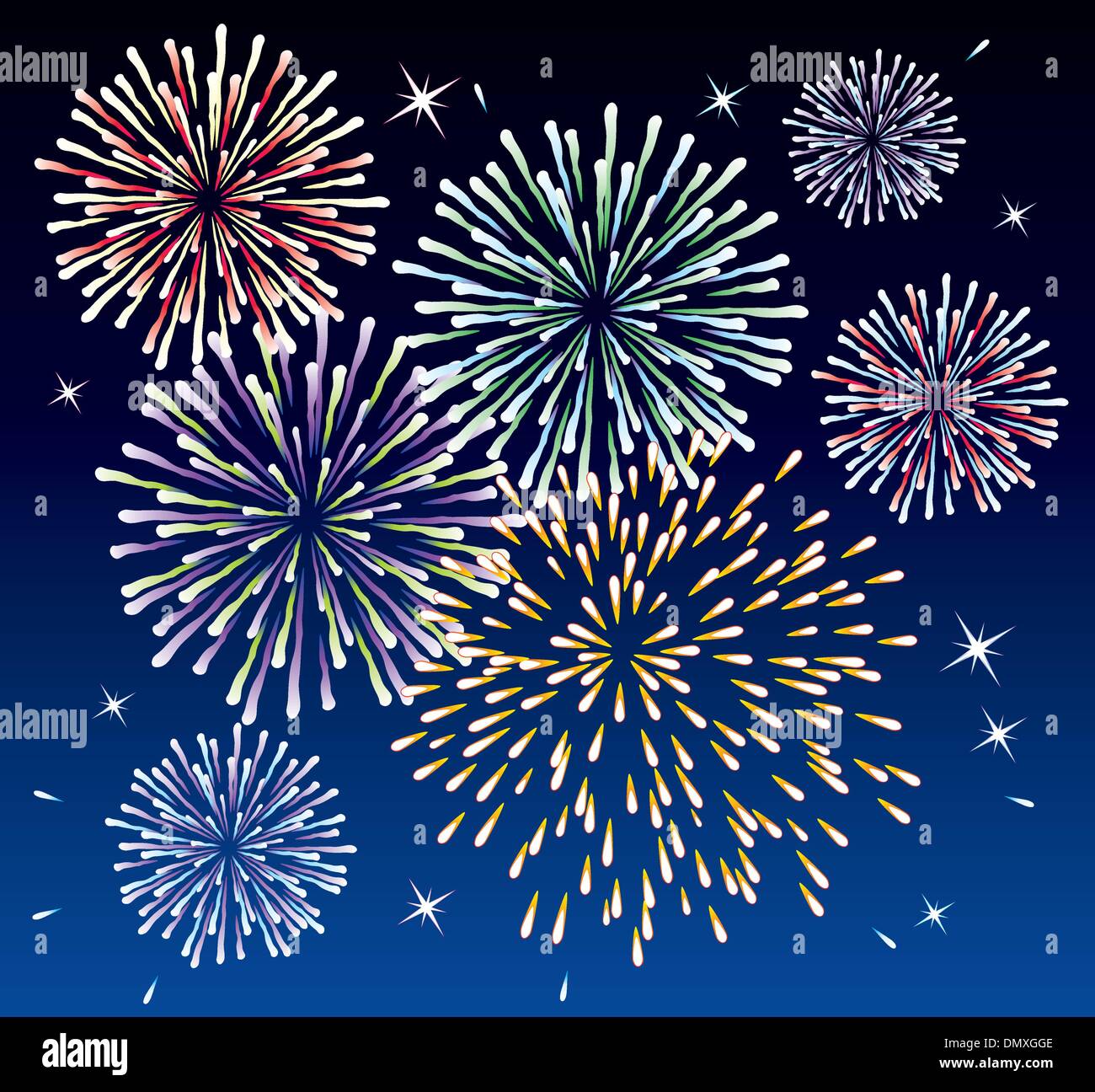 Fireworks illustration with trail hi-res stock photography and images ...