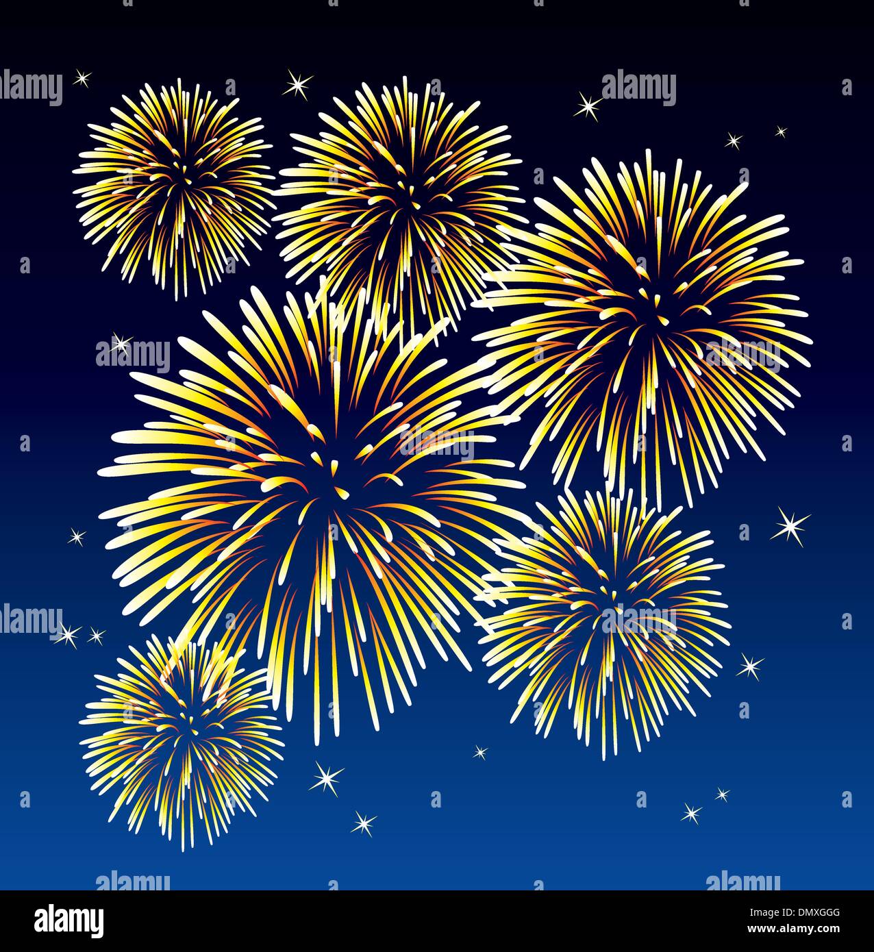 vector yellow fireworks background Stock Vector Image & Art - Alamy