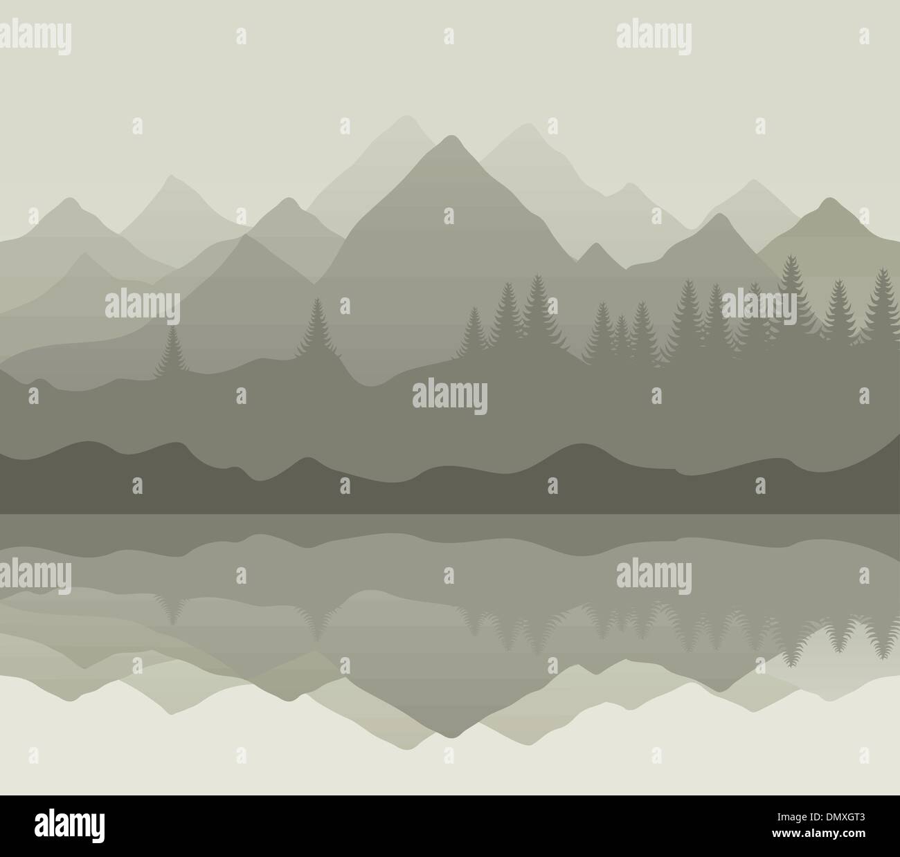 Rock mountains pine forest Stock Vector Images - Alamy