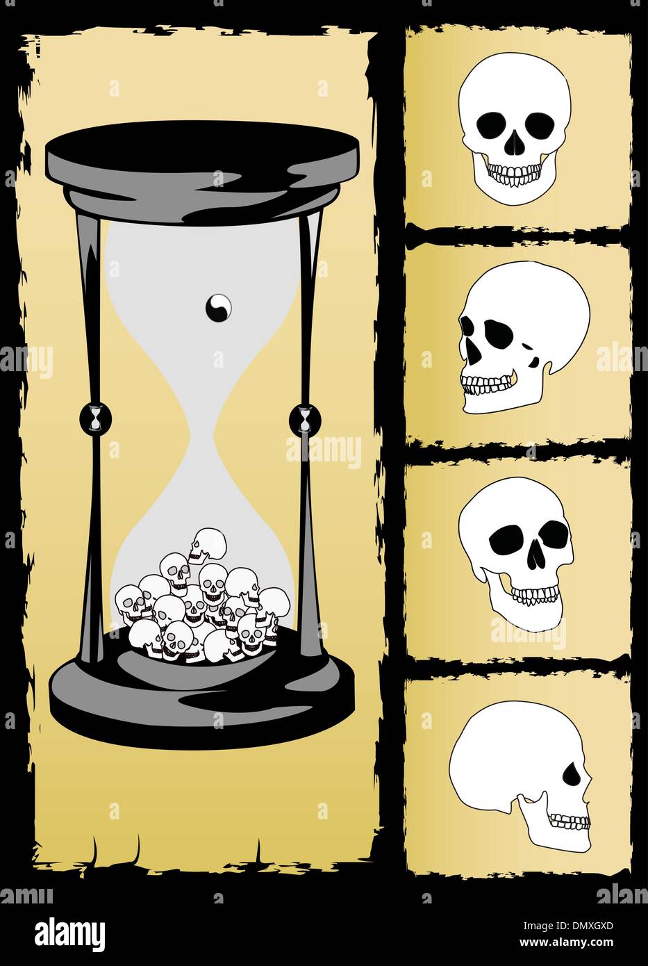 The Concept Hourglass And Skull Vector Image Stock Vector Image And Art Alamy