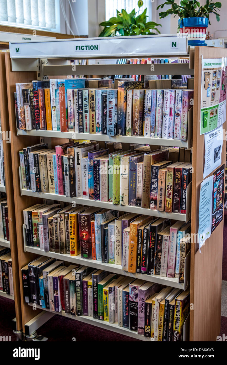 Inside of Little Lever Library showing book shelves Stock Photo - Alamy
