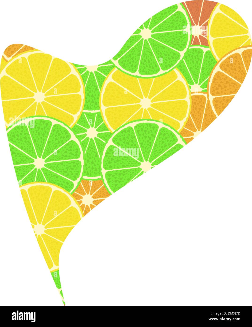 citrus fruit heart. Isolated on white background Stock Vector Image ...