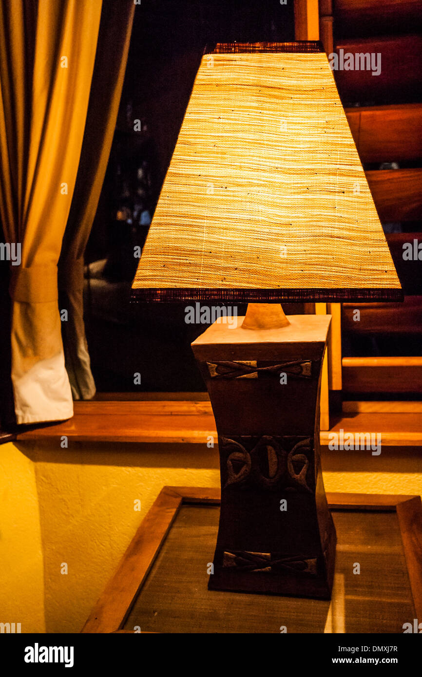 Bed detail with lit table lamp hi-res stock photography and images - Alamy