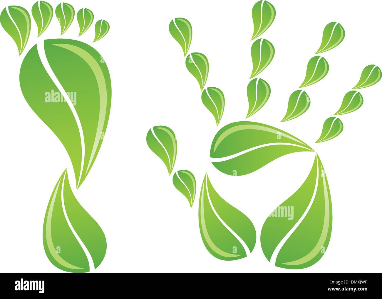 Hand and foot with leaves Stock Vector Images - Alamy