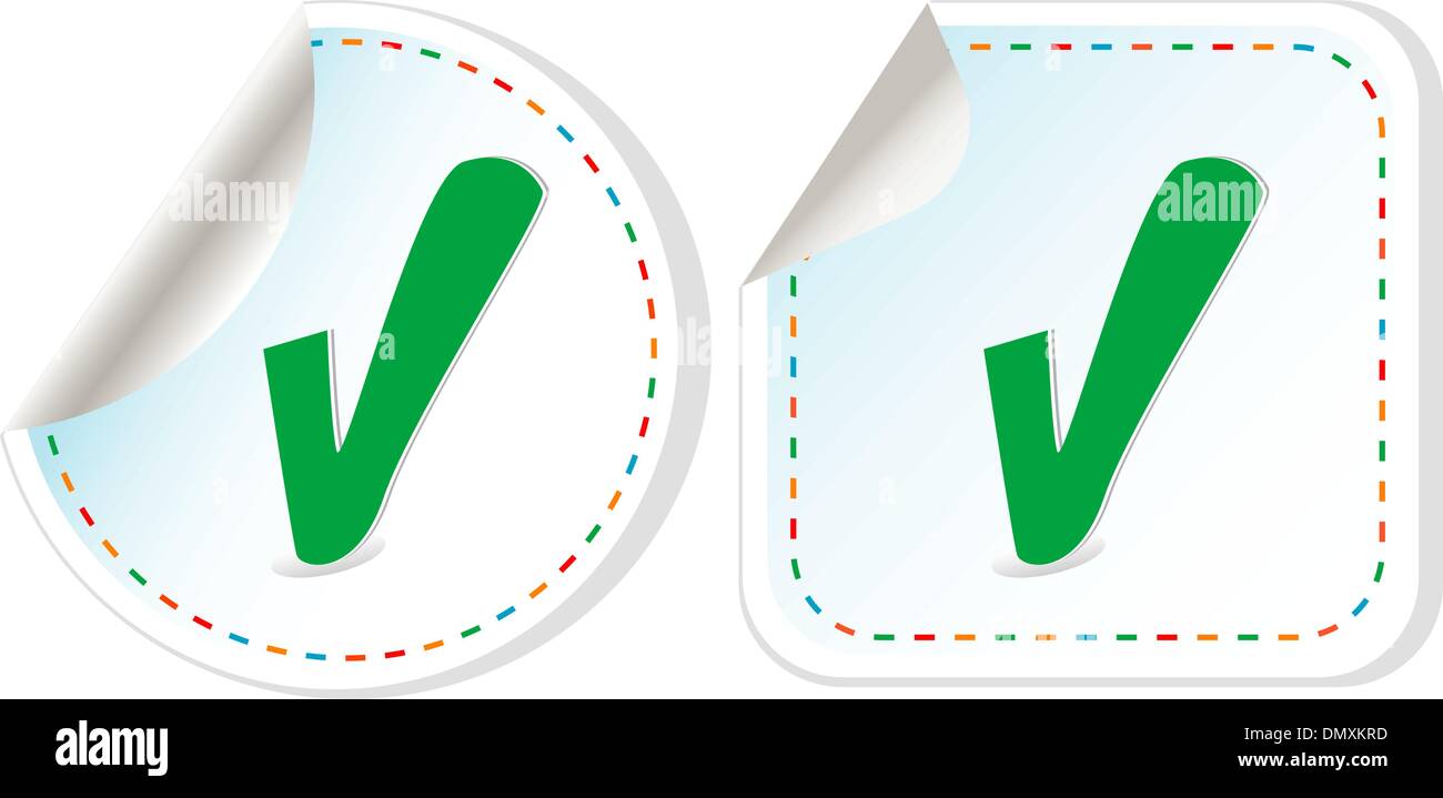 Abstract check box stickers with check mark Stock Vector Image & Art ...