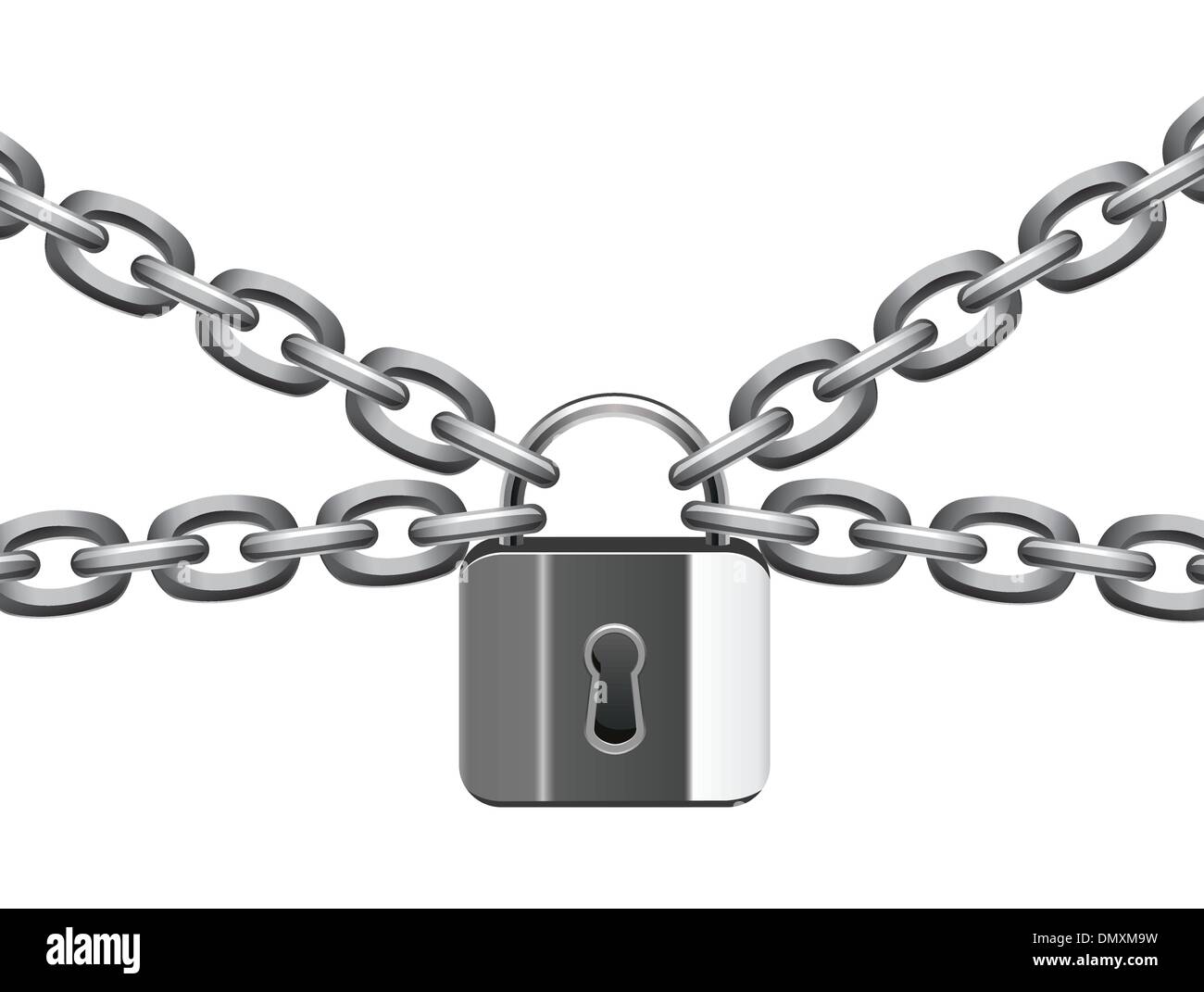 vector illustration of metal chain and padlock Stock Vector Image & Art ...