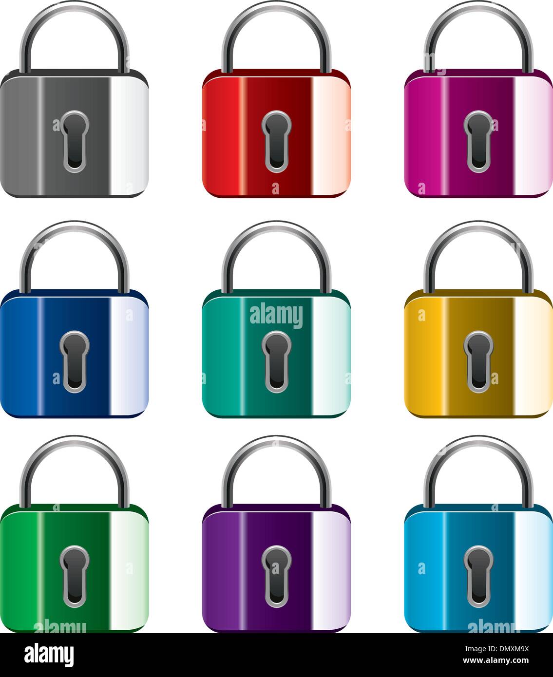 Chrome locks Stock Vector Images - Alamy
