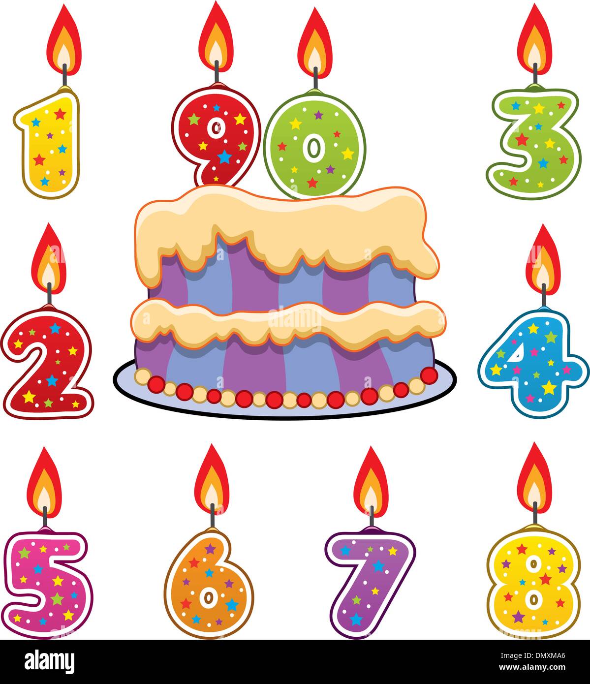 Number candles Stock Vector Images - Alamy