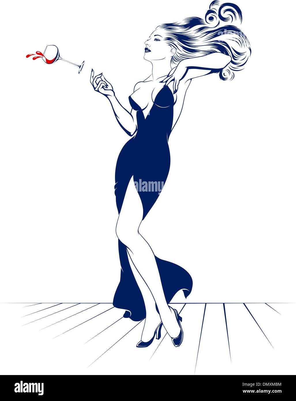 Woman drink water glass Stock Vector Images - Alamy