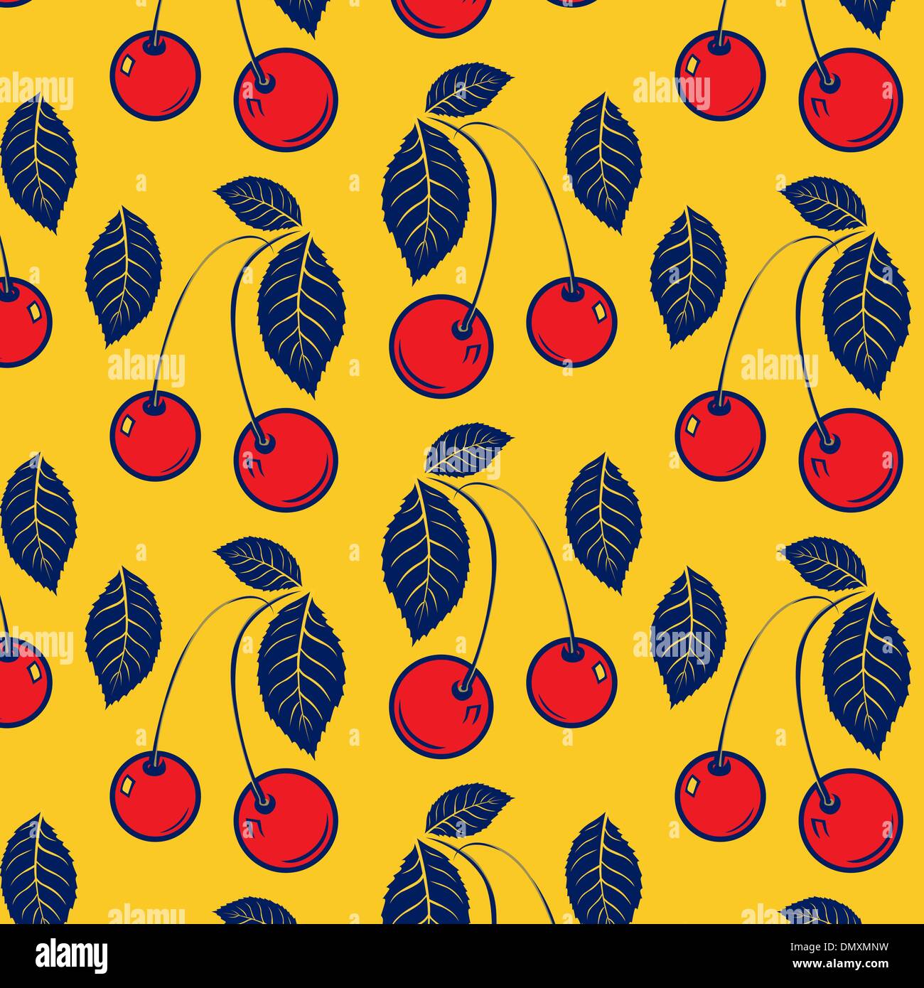 Ripe tasty yellow cherry Stock Vector Images - Alamy