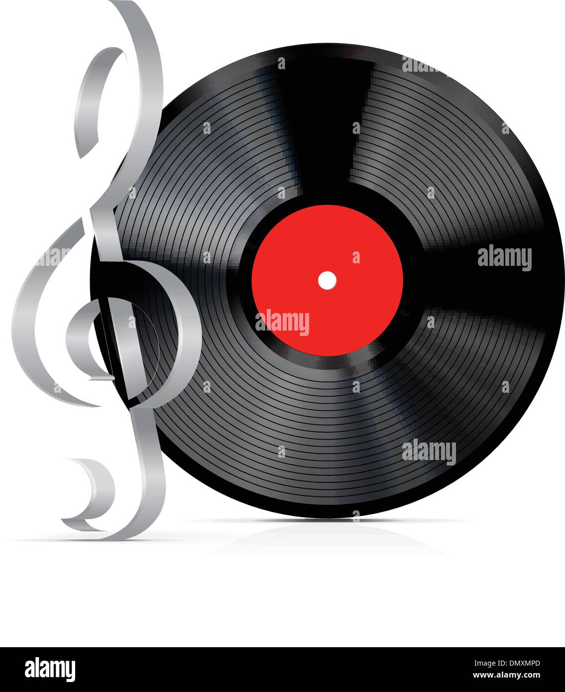 Vinyl record plate with treble clef Stock Vector Image & Art - Alamy