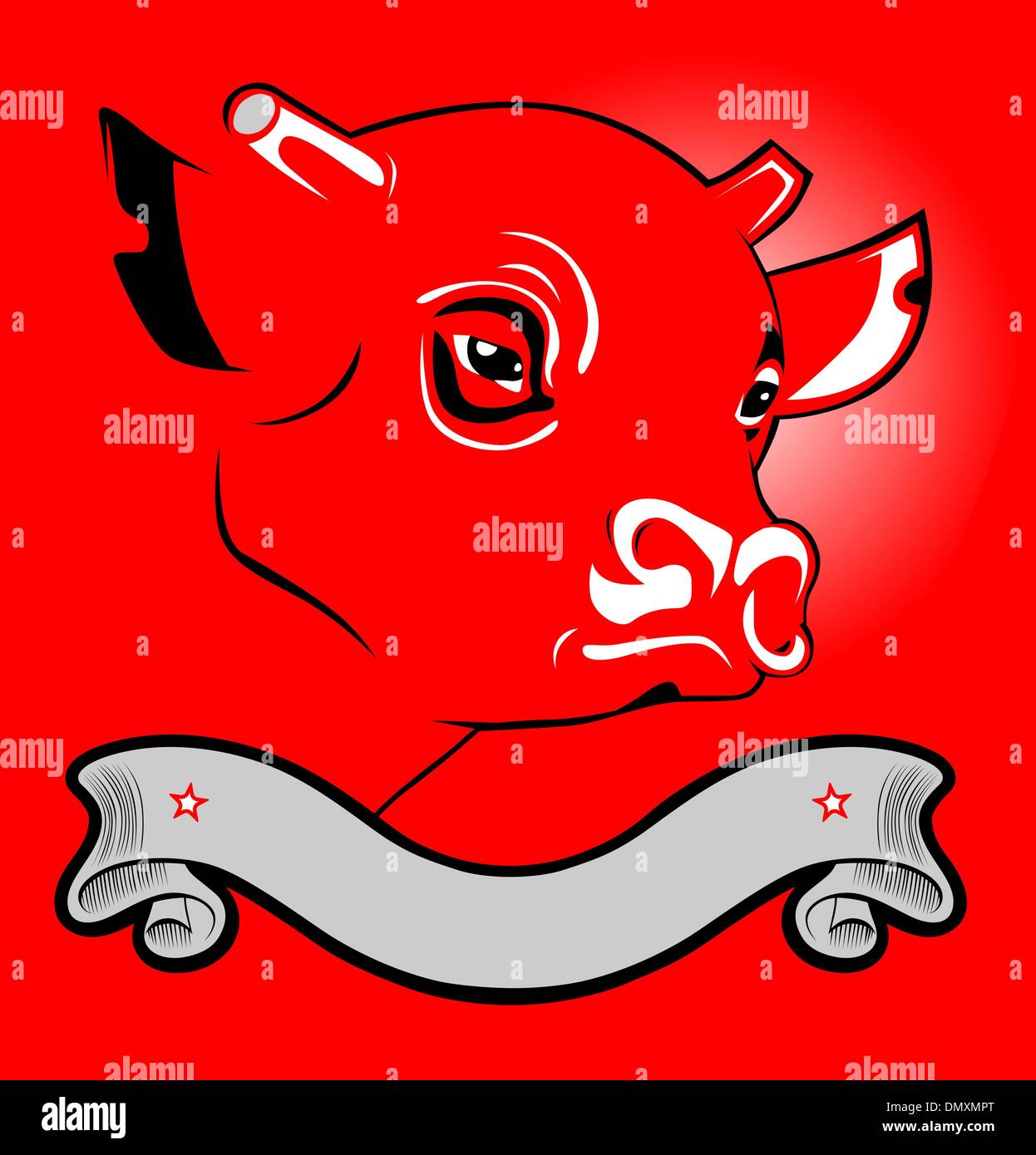 cow bull head label Stock Vector Image & Art - Alamy