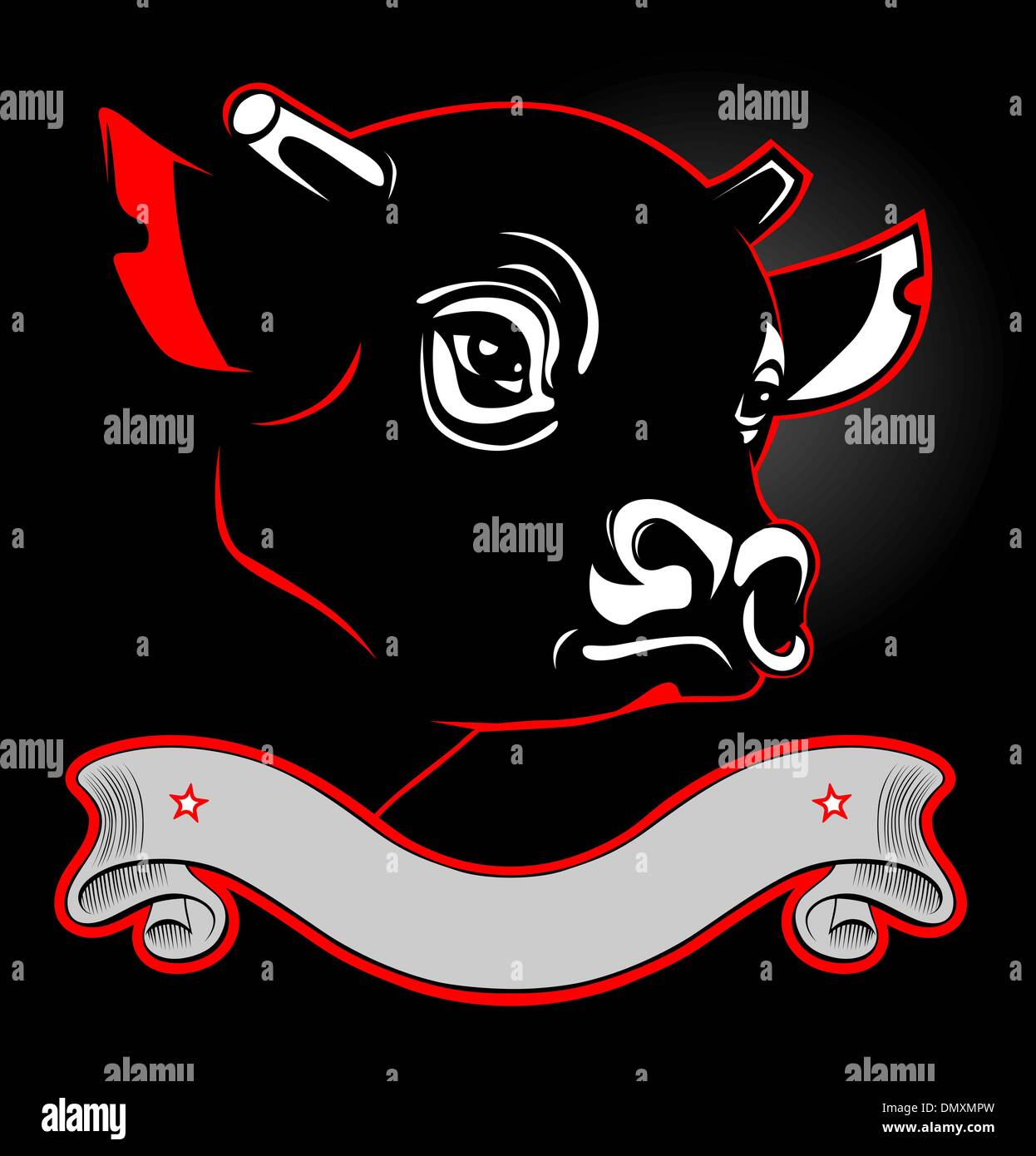 cow bull head label Stock Vector Image & Art - Alamy