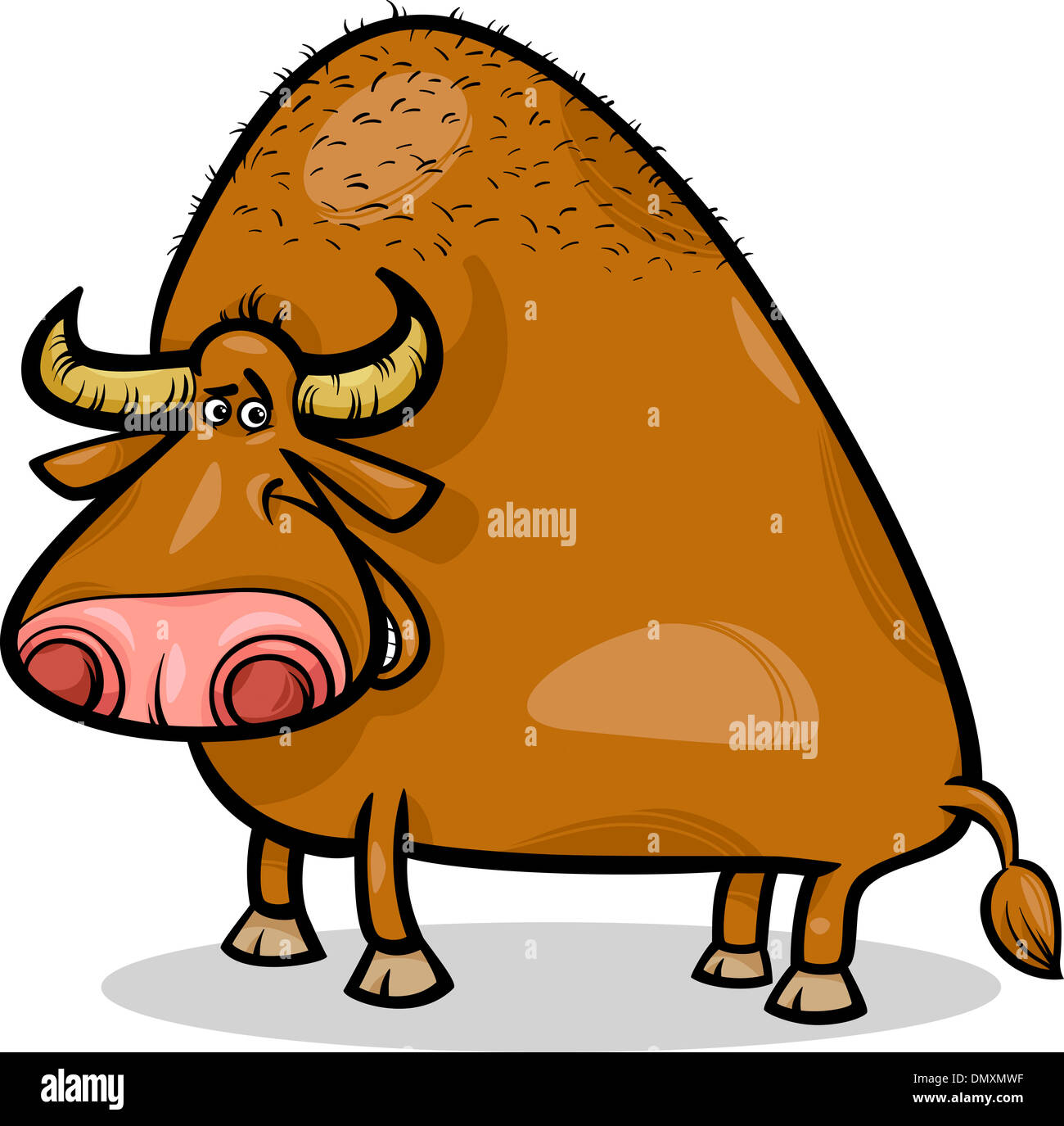 Cartoon Illustration of Funny Bull or Buffalo Stock Photo - Alamy