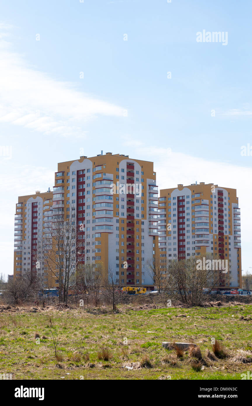 High resolution image. Facade of the modern high house Stock Photo - Alamy