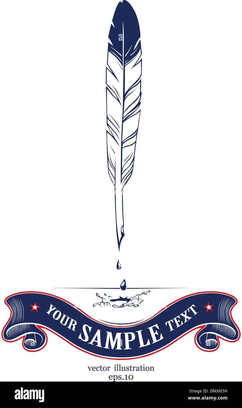 ink pen feather Stock Vector Image & Art - Alamy