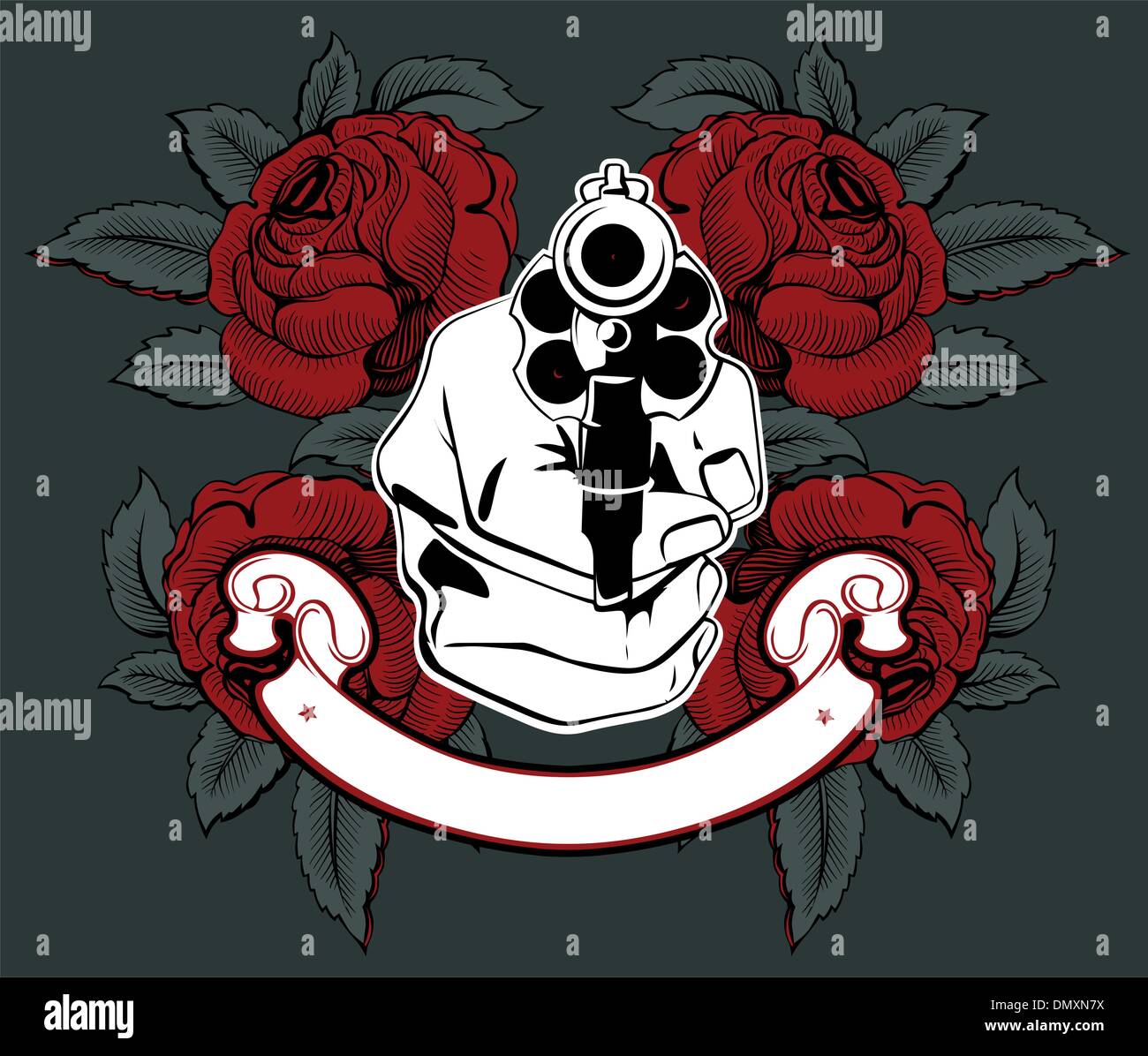 gun hand rose Stock Vector Image & Art - Alamy