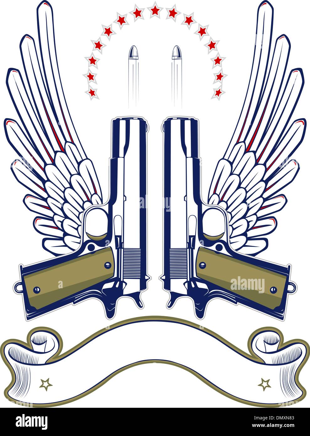 gun and bullet emblem Stock Vector Image & Art - Alamy