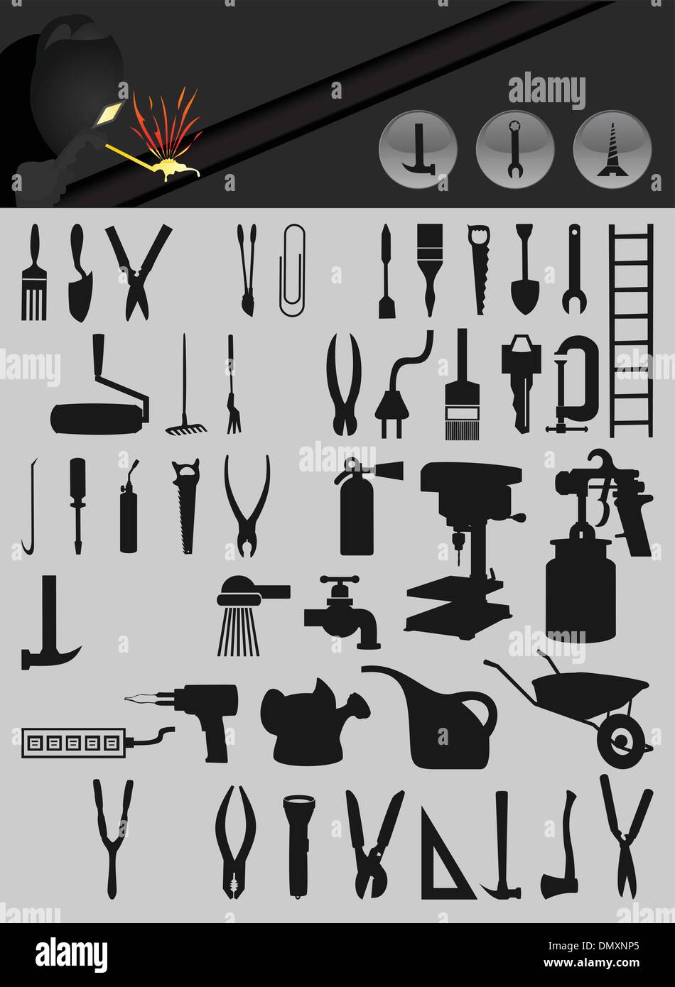 Icons of tools2 Stock Vector Image & Art - Alamy