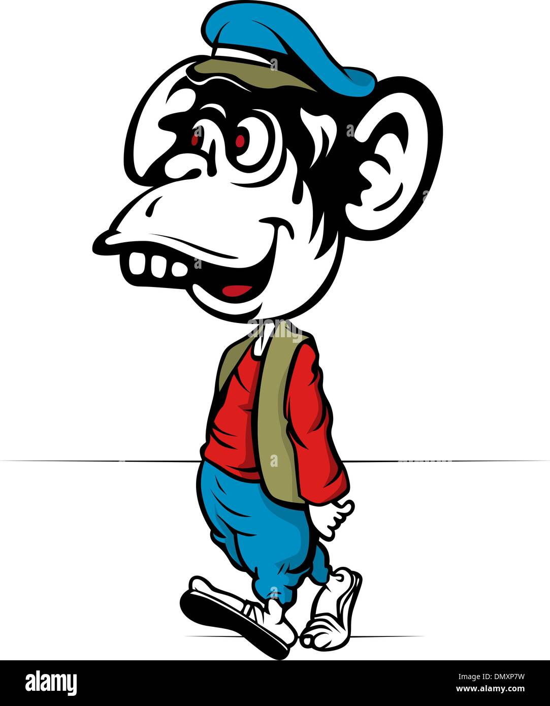 cartoon monkey walk Stock Vector Image & Art - Alamy