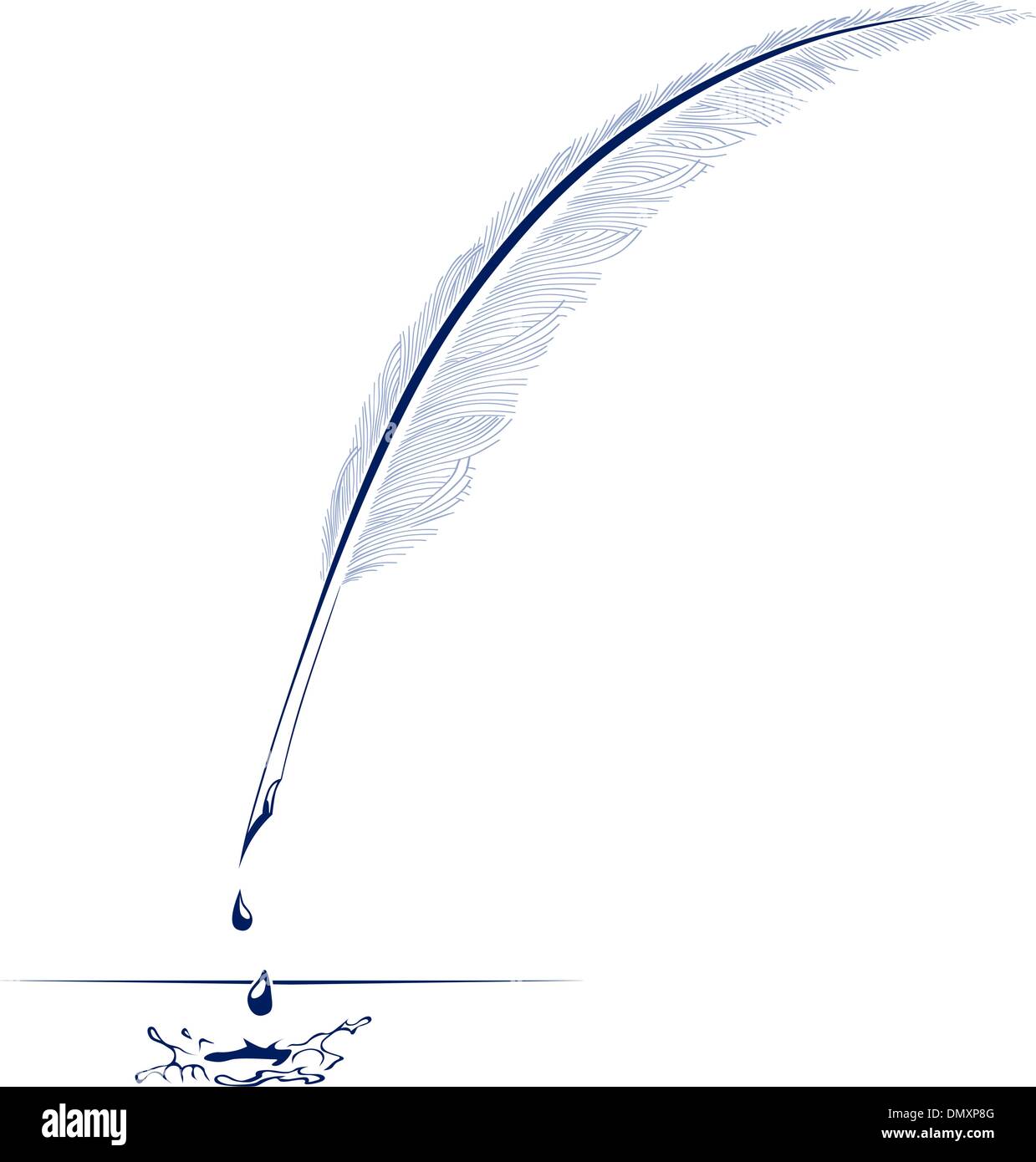 Feather pen vector Cut Out Stock Images & Pictures - Alamy