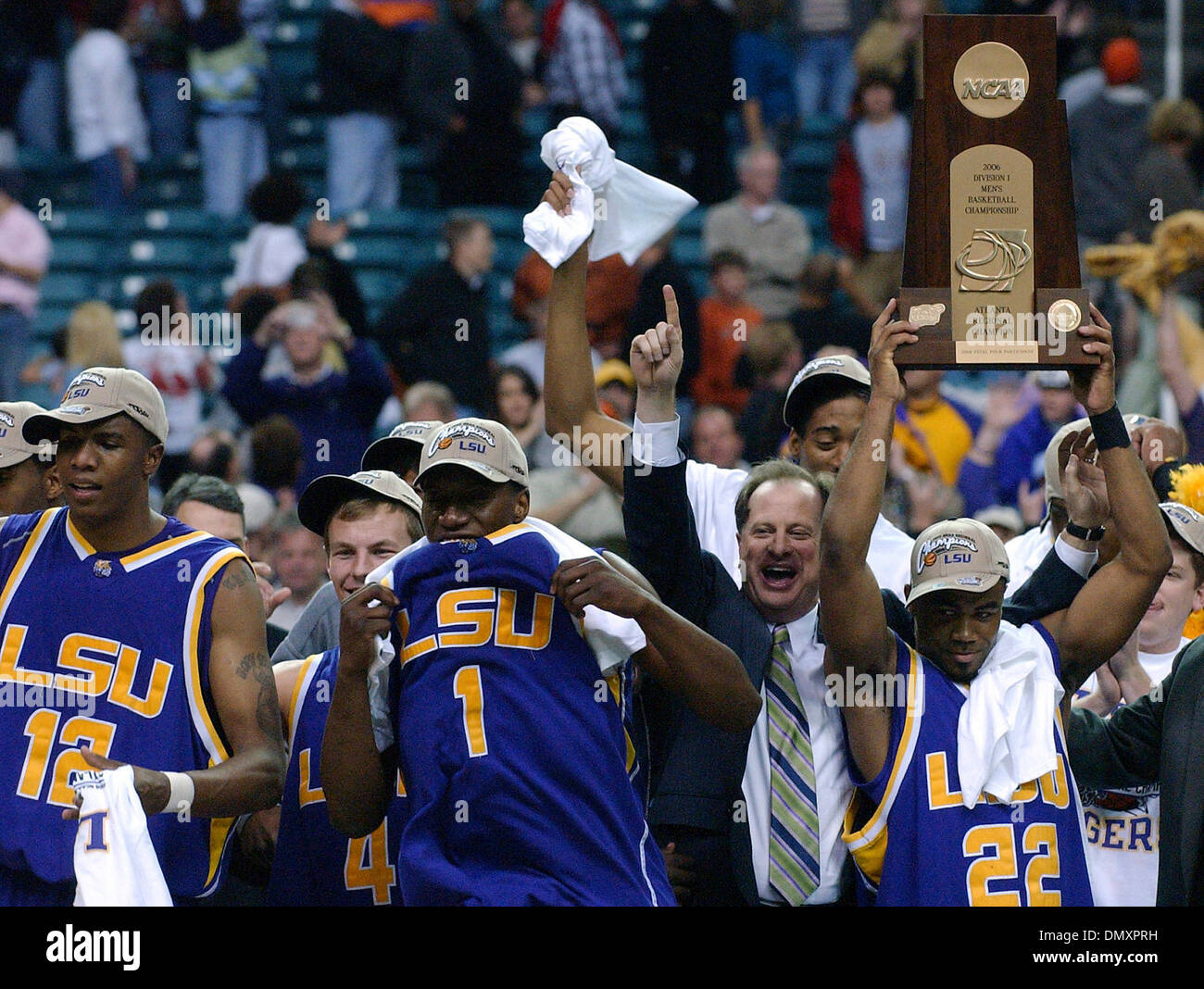 Mar 25, 2006; Atlanta, GA, USA; NCAA Basketball: Members of the LSU ...