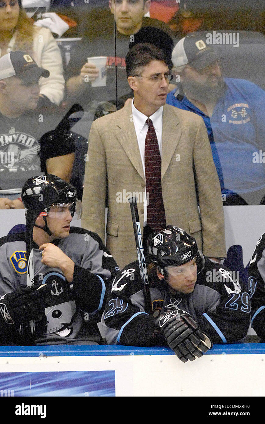 November 23, 2006: Milwaukee head coach Claude Noel keeps an eye on his ...