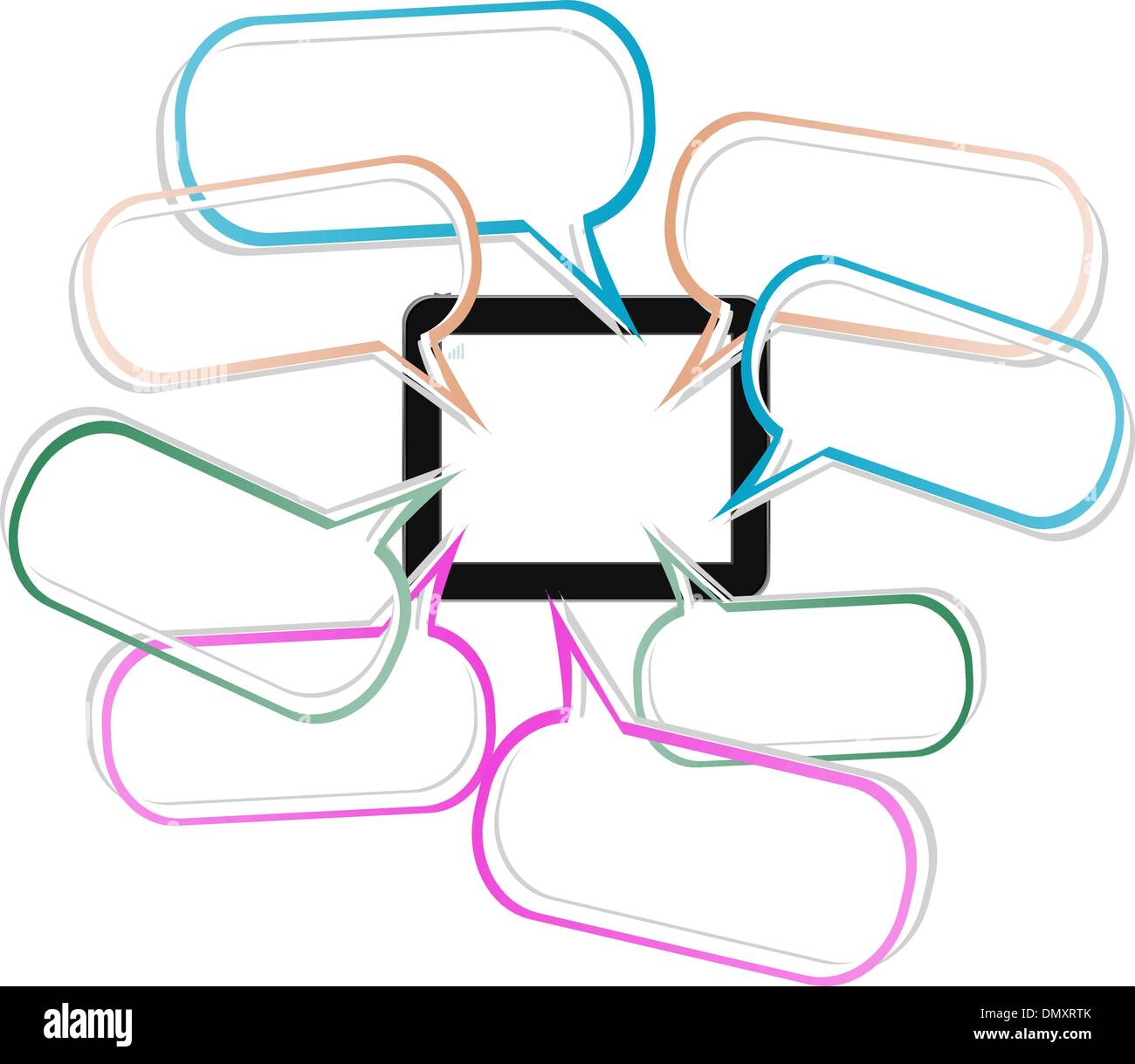 tablet pc designed in form of speech bubble 3d concept Stock Vector ...