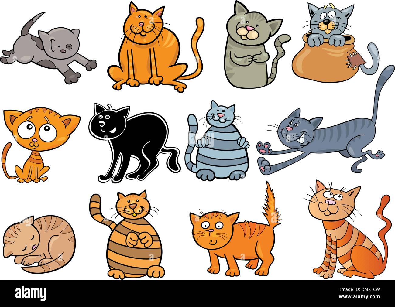 cartoon cats set Stock Vector Image & Art - Alamy