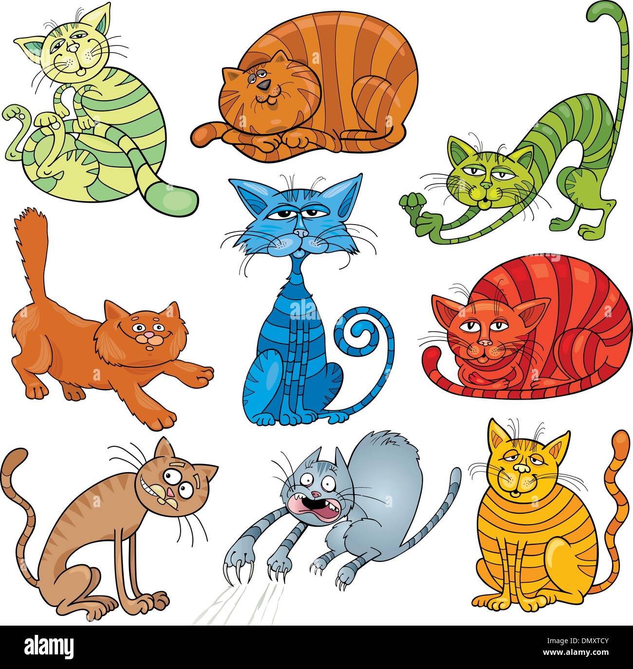 cartoon cats set Stock Vector Image & Art - Alamy