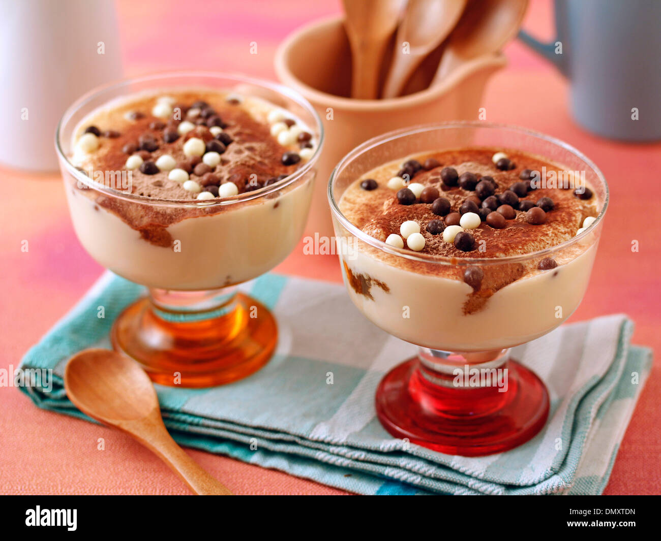 Tiramisu cups. Recipe available Stock Photo - Alamy