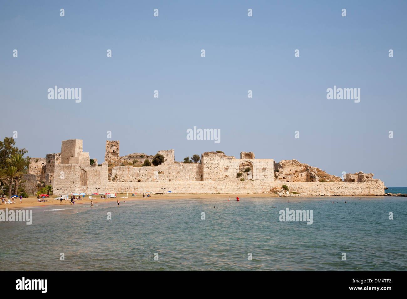 beach and castle of korykos, kizkalesi, mediterranean coast, turkey ...