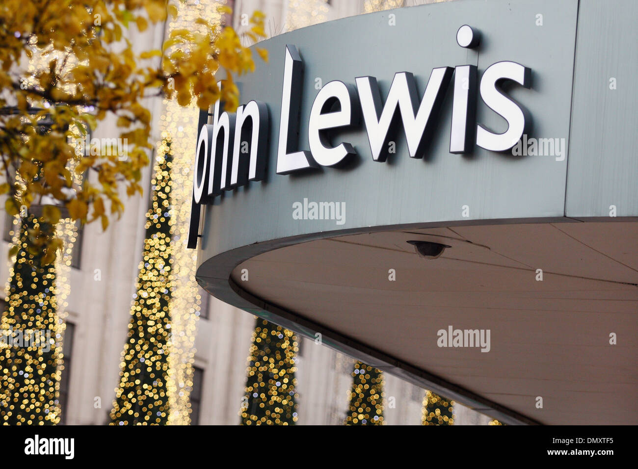 Part of a John Lewis sign on the front of their department store in ...